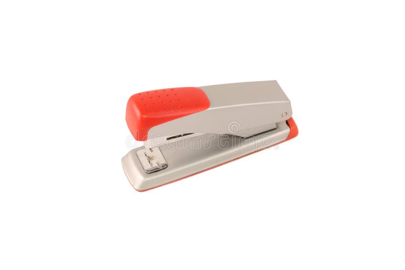 Steel red stapler stock image. Image of stapler, chancellery - 12090531