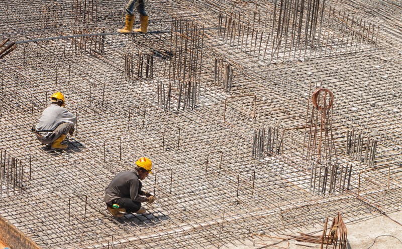 Steel Reinforcement for Floor. Editorial Stock Photo - Image of worker ...