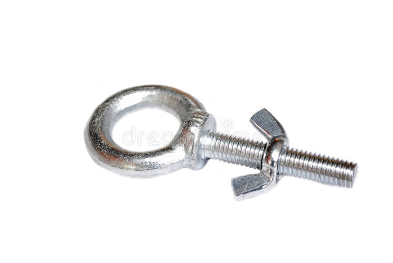 Steel Ring Bolt on White Isolated Background. Stock Photo - Image of ...