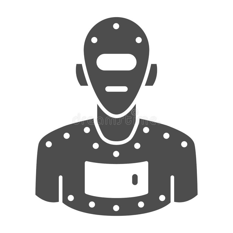 Robot Man Solid Icon, Robotization Concept, Neuro Interface Sign on ...