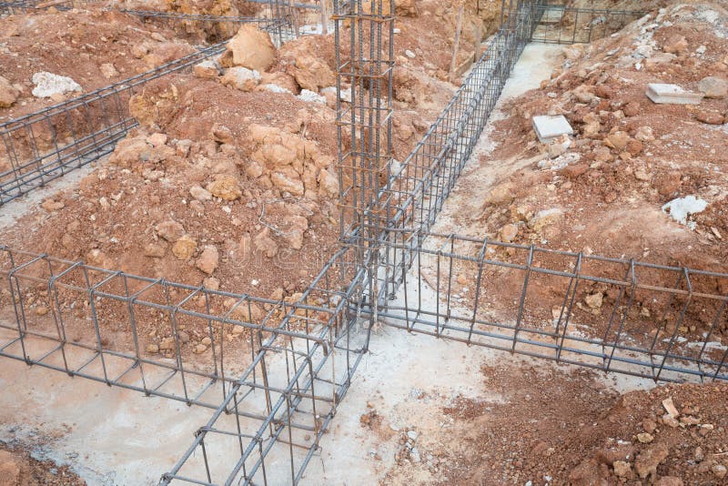 Steel Rod for Beam and Pillar at Construction Site Stock Photo - Image ...