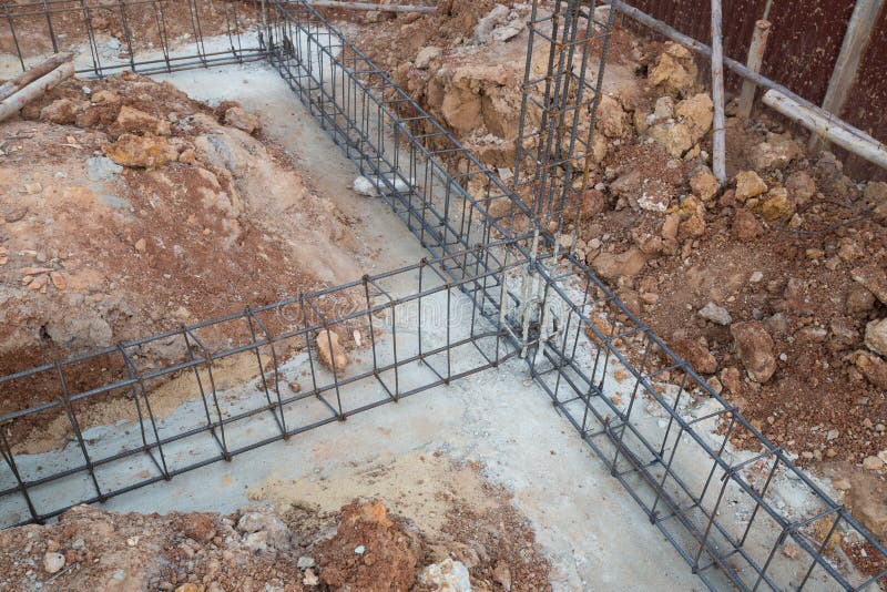 Steel Rod for Beam and Pillar at Construction Site Stock Image - Image ...