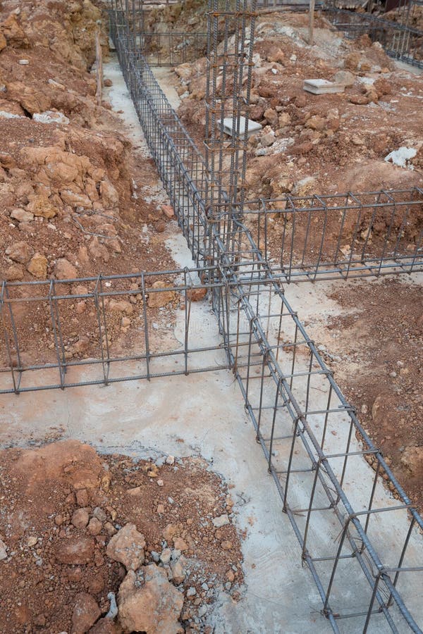 Steel Rod for Beam and Pillar at Construction Site Stock Photo - Image ...