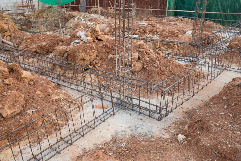 Steel Rod for Beam and Pillar at Construction Site Stock Photo - Image ...