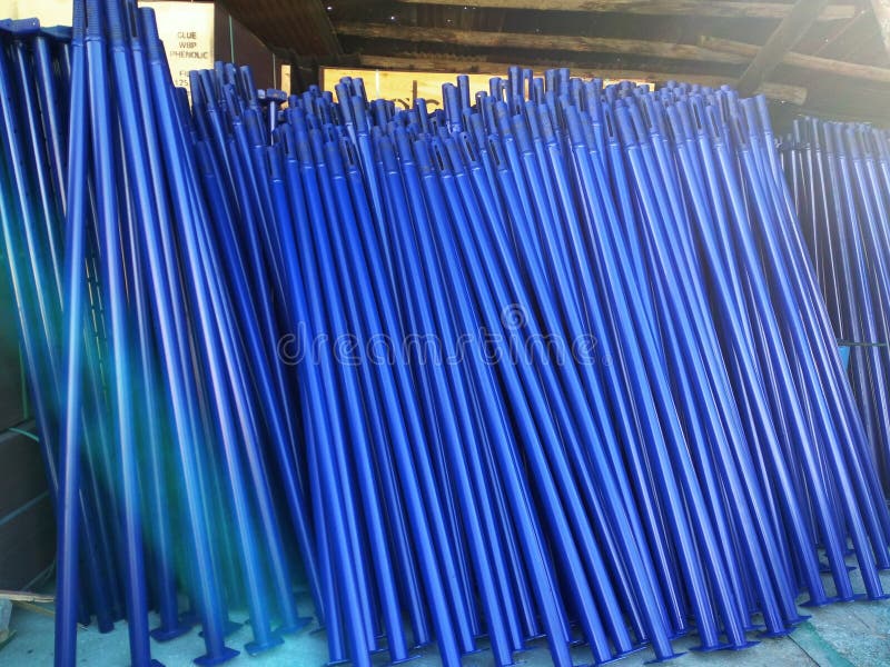 Steel Rod in Blue and Green Stock Image - Image of construct, steel ...