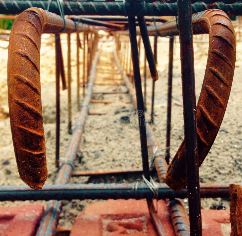 Steel Rod Cage for Building Stock Image - Image of construction, cement ...