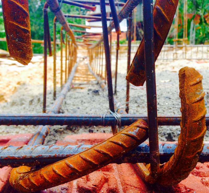 Steel Rod Cage for Construction Stock Photo - Image of cage, work ...