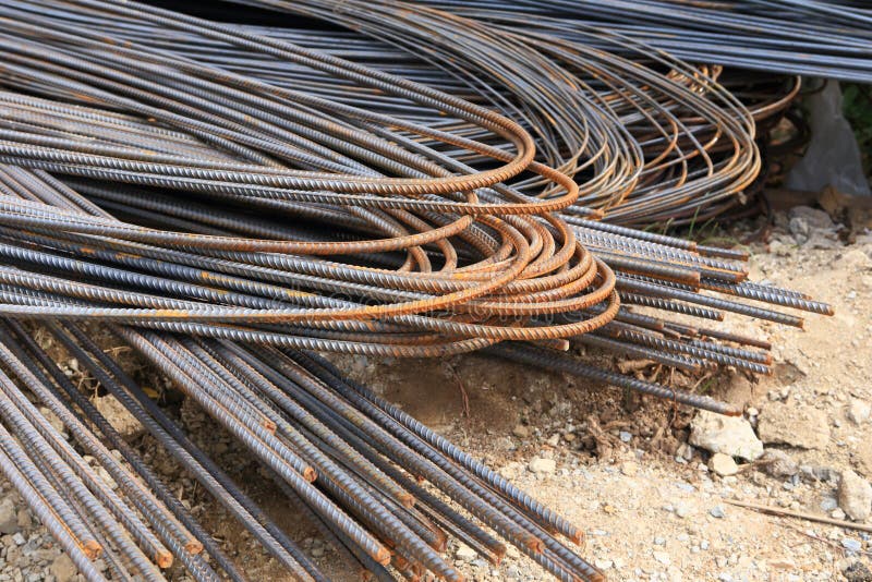 Steel rod for construction stock image. Image of metal - 32477085
