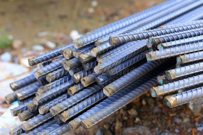 Steel Rod for Construction Job Stock Image - Image of metallic ...