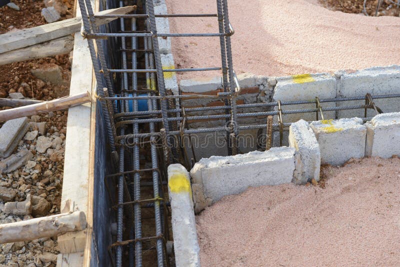 Steel Rod Forming the Foundation Beam Stock Photo - Image of foundation ...
