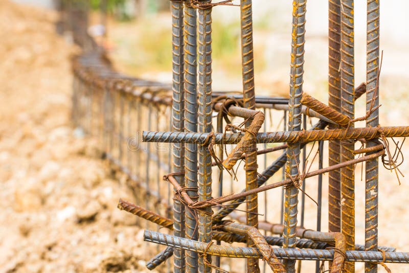 Steel Rod Under Construction Stock Photo - Image of builder, rusty ...