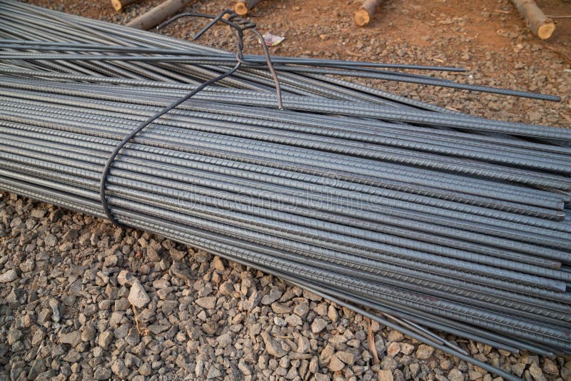 Steel Rods or Bars for Construction Stock Photo - Image of metal, rail ...