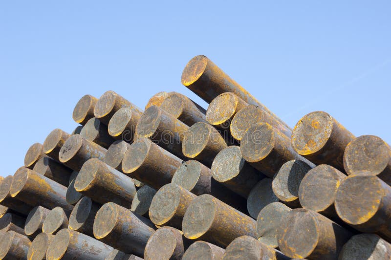 Steel rods in pyramid stock image. Image of pipeline - 29436367