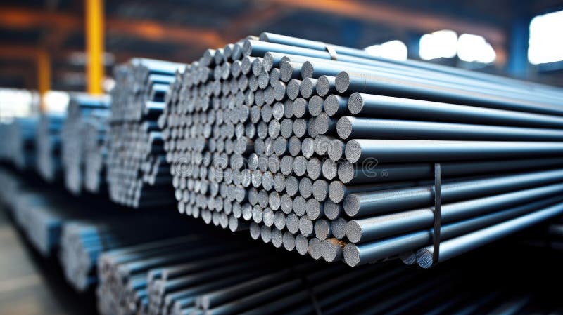 Steel Rods for Reinforcing Concrete in the Warehouse Stock Illustration ...