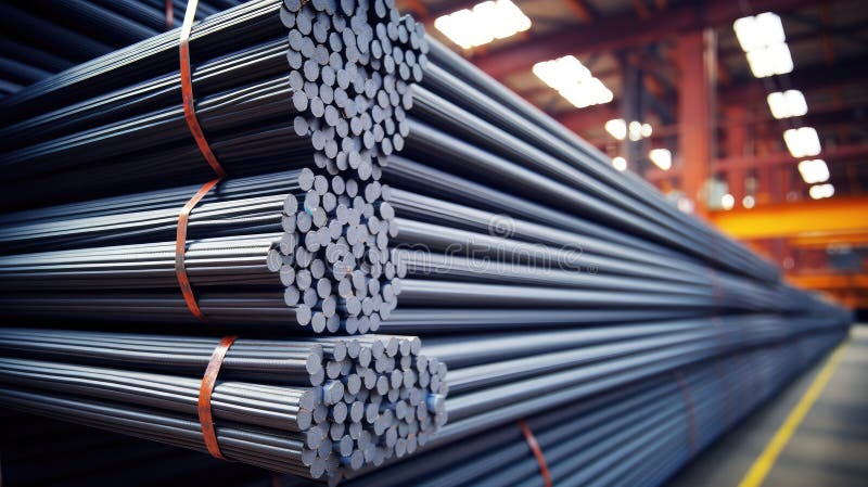 Steel Rods for Reinforcing Concrete in the Warehouse Stock Illustration ...