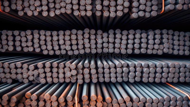 Steel Rods for Reinforcing Concrete in the Warehouse Stock Illustration ...