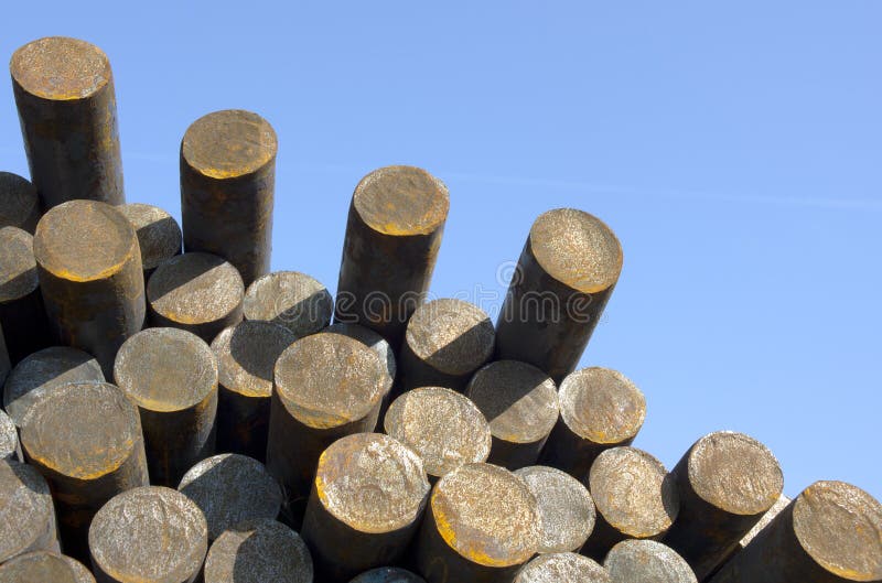 Steel Rods on Sky Background Stock Photo - Image of plate, construction ...