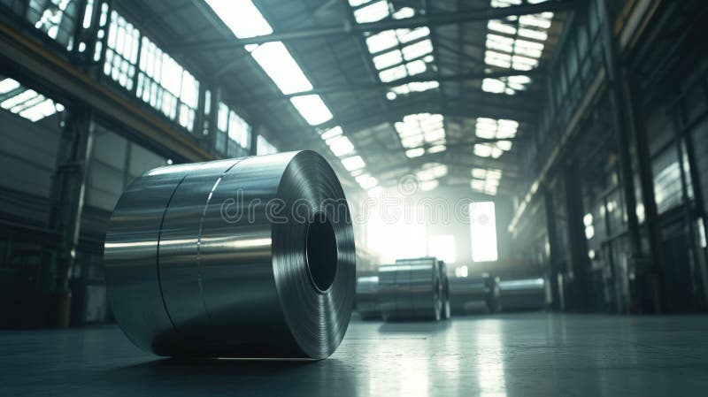 Steel Roll Storage stock photo. Image of rolls, chains - 378309790