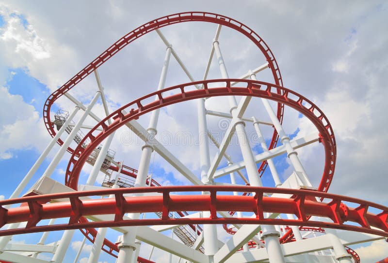 A steel roller coaster stock photo. Image of speed, danger - 74228192