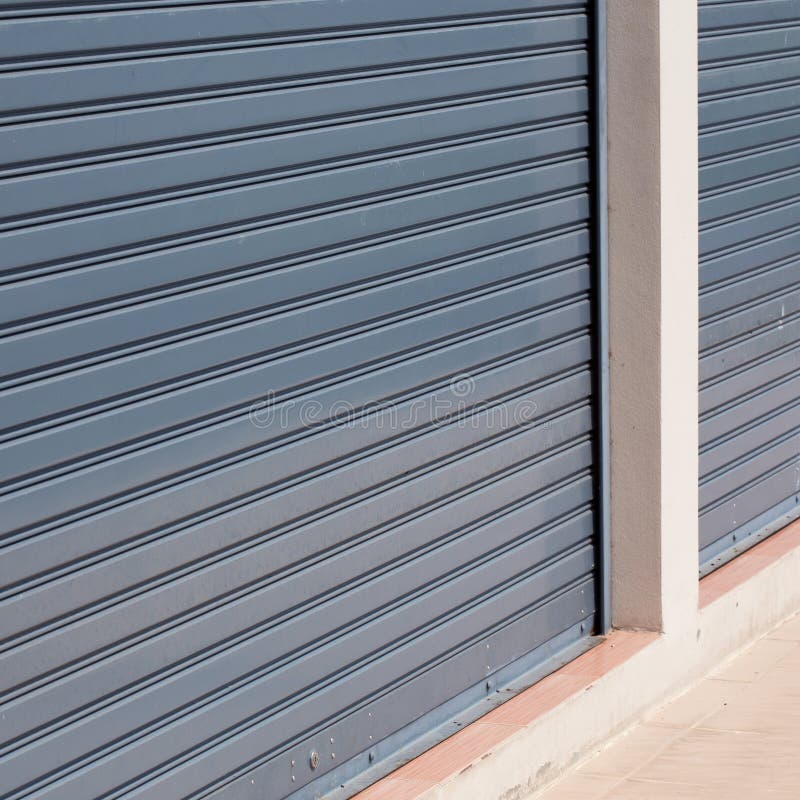 Steel roller shutter door stock photo. Image of garage - 42871104