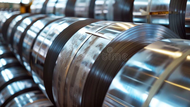Steel Rolls in a Factory, Suitable for Industrial Concepts Stock Photo ...