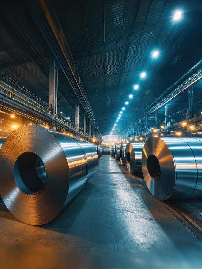 Steel Rolls Storage Warehouse Stock Image - Image of supply, roll ...