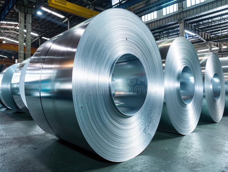 Steel Rolls Stored in a Warehouse, Industrial Storage Concept Stock ...