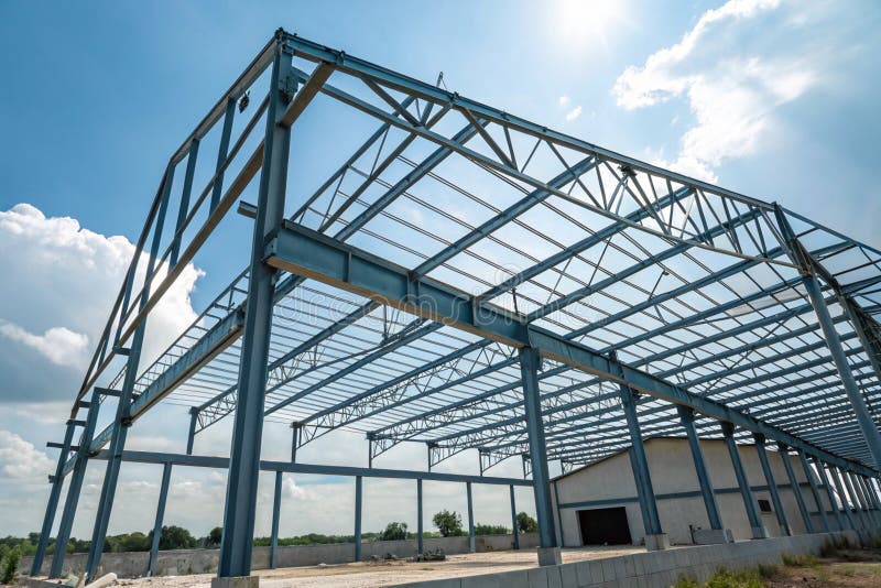Steel Roof Frame Structure for Building Construction Stock Illustration ...