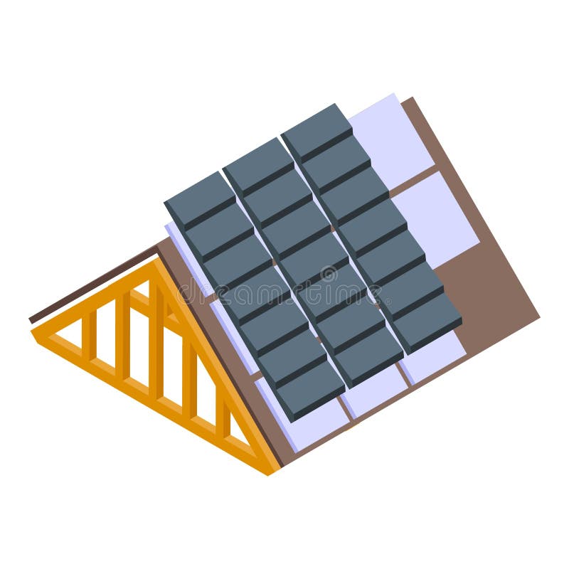 Steel Roof Icon Isometric Vector. House Construction Stock Vector ...