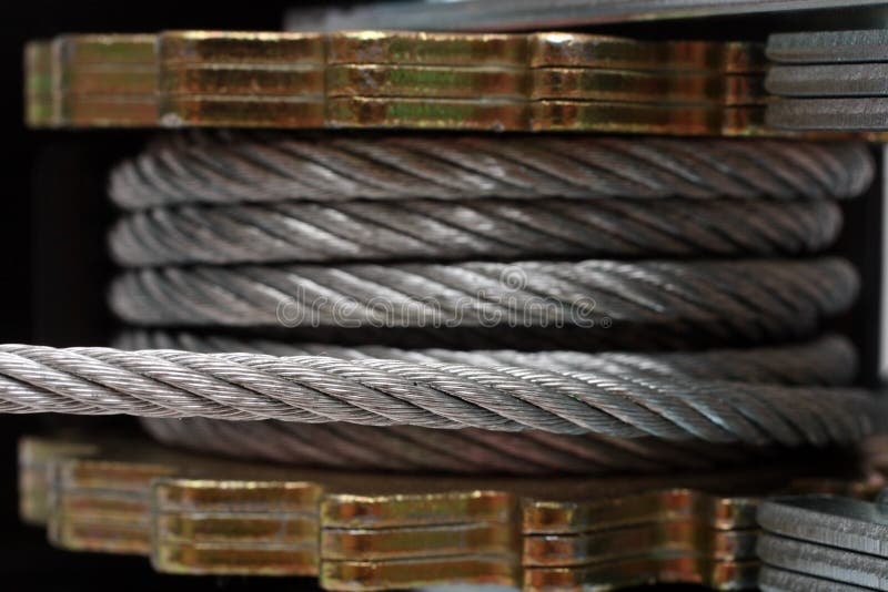 Steel Rope on Spool with Ratchet Stock Photo - Image of equipment, coil ...