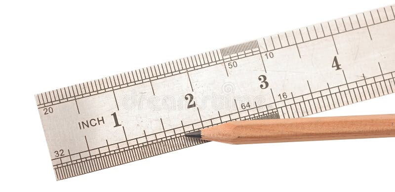 Steel Ruler and Wood Pencil Stock Photo - Image of meter, drawings ...