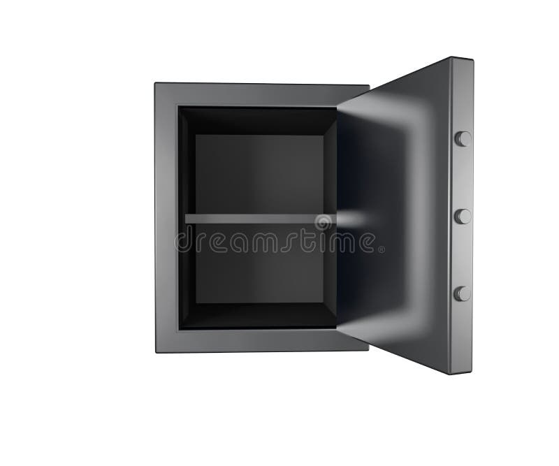 Steel safe box 3D render stock illustration. Illustration of safe ...