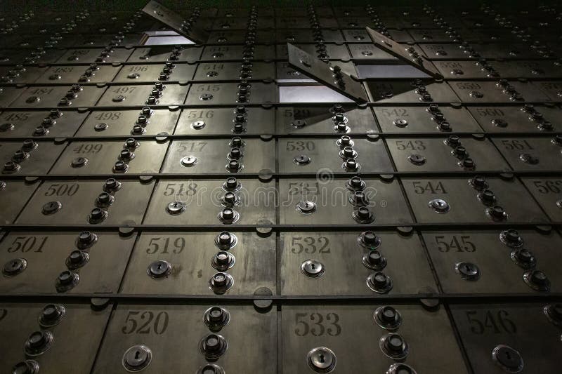 Steel Safe Boxes in the Bank Stock Image - Image of private, currency ...
