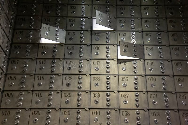 Steel Safe Boxes in the Bank Stock Image - Image of banking, privacy ...