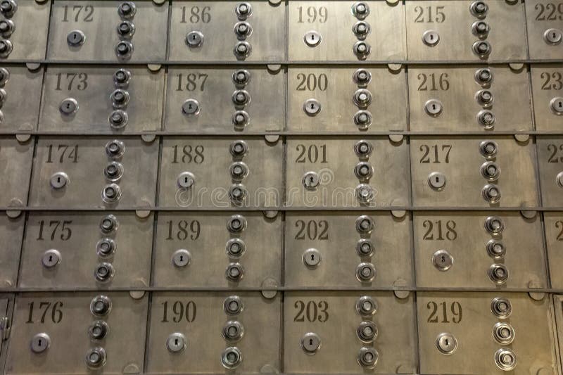 Steel Safe Boxes in the Bank Stock Image - Image of financial, open ...