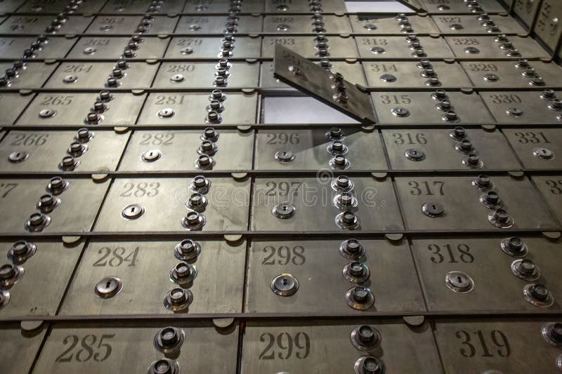 Steel Safe Boxes in the Bank Stock Image - Image of locker, privacy ...