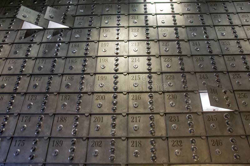 Steel Safe Boxes in the Bank Stock Image - Image of metal, locker ...