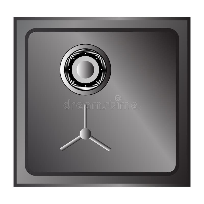 Steel Safe with Combination Lock in Gray Gradient. the Icon. Isolated ...