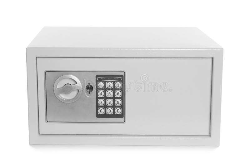 Steel Safe with Electronic Lock on White Background Stock Image - Image ...