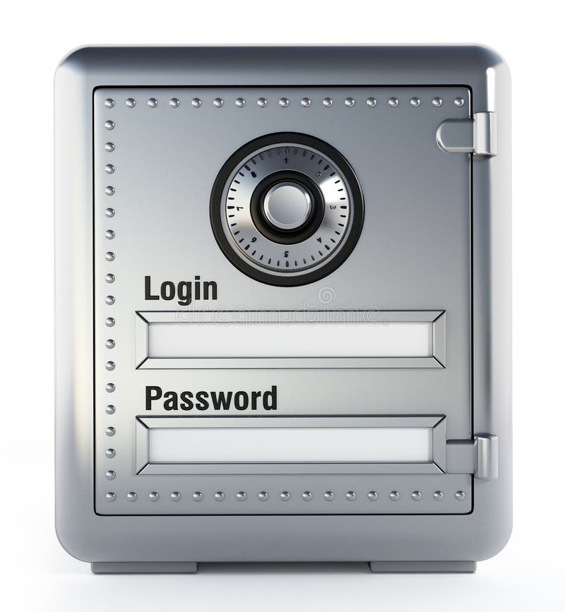 Steel Safe with Login and Password Screen. 3D Illustration Stock ...