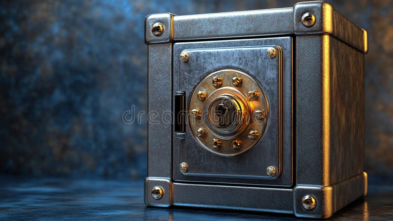 Steel Safe Security Box, Dark Background, Protection Concept Stock ...