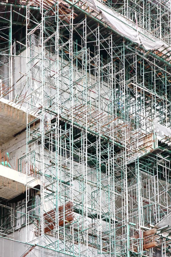 Steel Scaffolding Building Construct Stock Image - Image of building ...