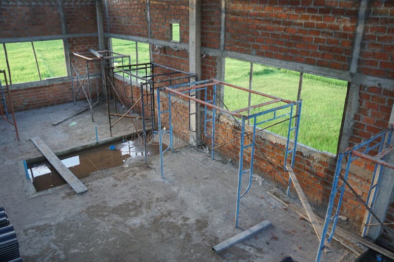 Steel Scaffolding on Construction Site. Stock Photo - Image of city ...
