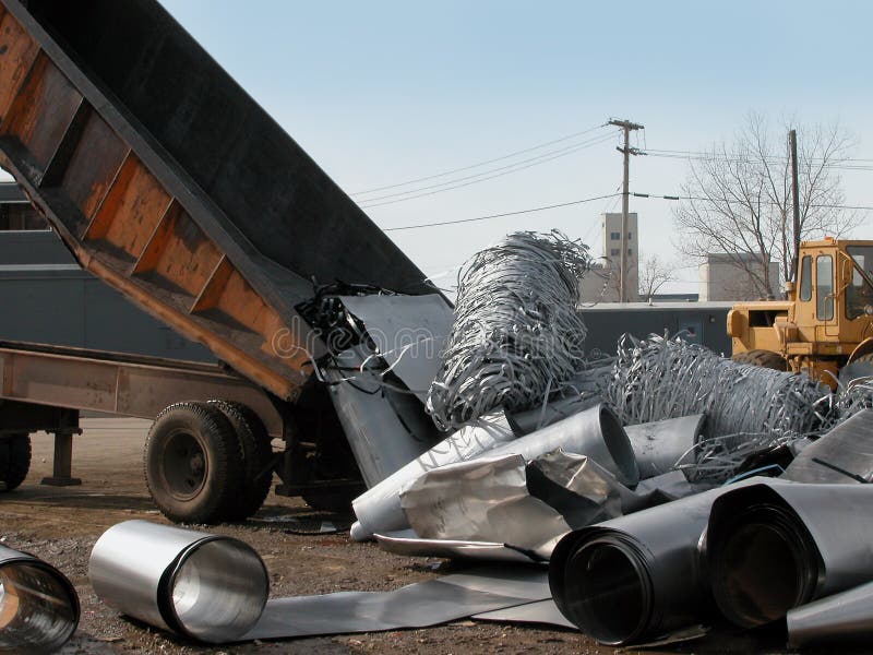 Scrap Yard Crane with Magnet Stock Photo - Image of equipment, recycle ...