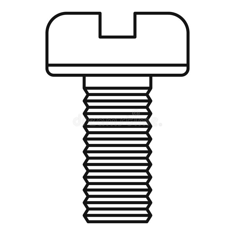 Steel Bolt Icon, Outline Style Stock Vector - Illustration of macro ...