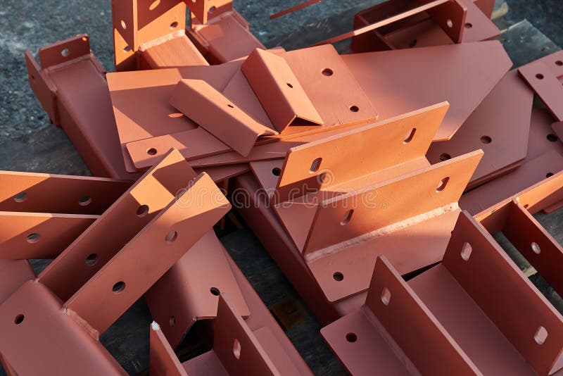 Steel Bracket Sections for Building Construction Stock Image - Image of ...