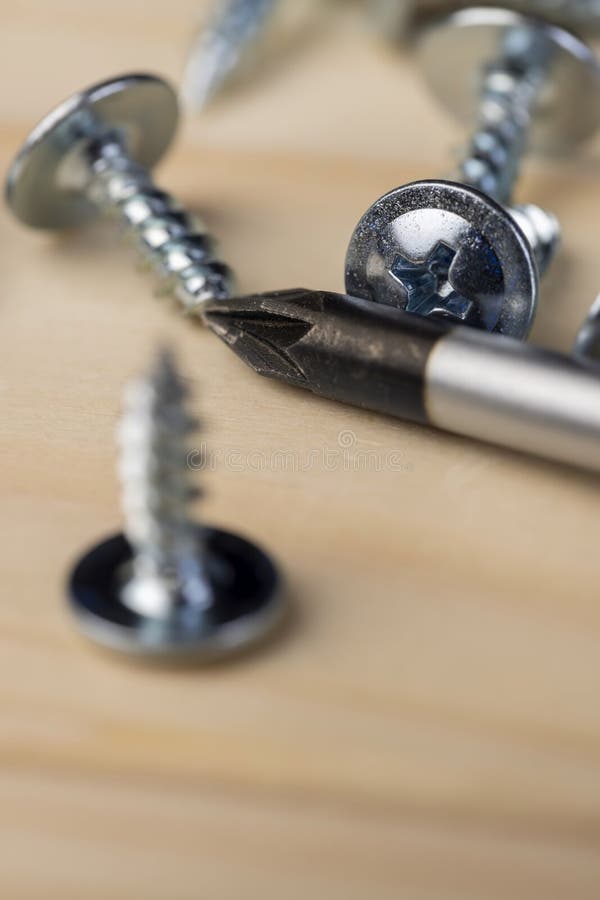 Steel Self-tapping Screws for Fixing Wooden Objects Stock Image - Image ...