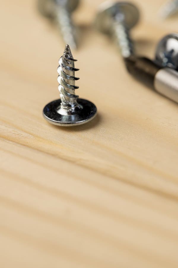 Steel Self-tapping Screws for Fixing Wooden Objects Stock Image - Image ...