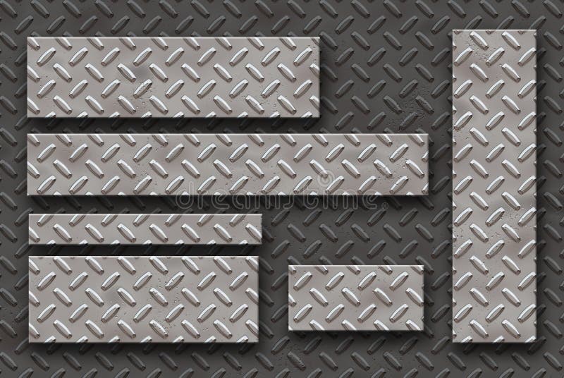 Steel Sheet Banner Set and Background Stock Illustration - Illustration ...