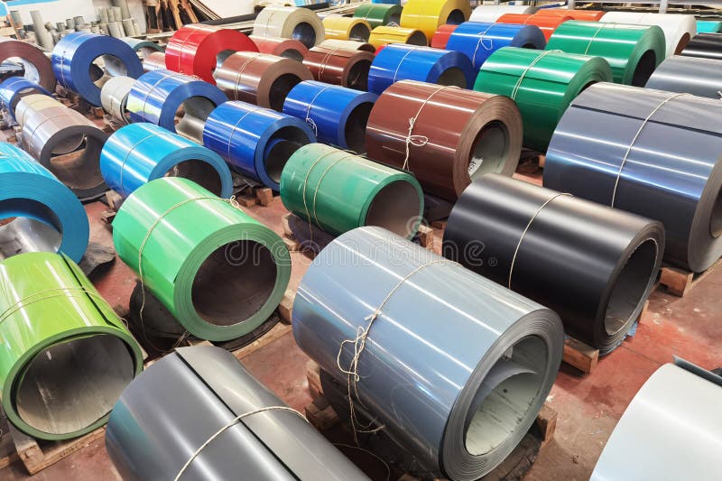 Steel Sheet Roll Metal Sheets Placed Floor Factory Stock Photos - Free ...